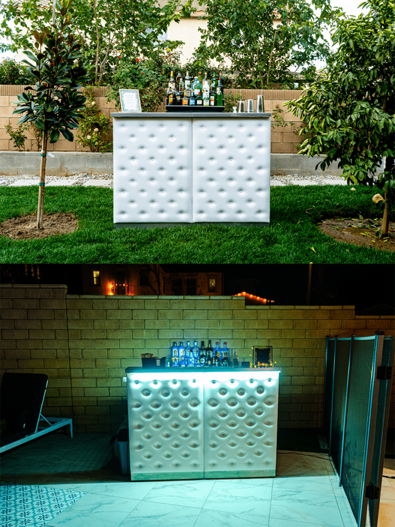Simple white bar | Bar rentals for wedding events | Los Angeles